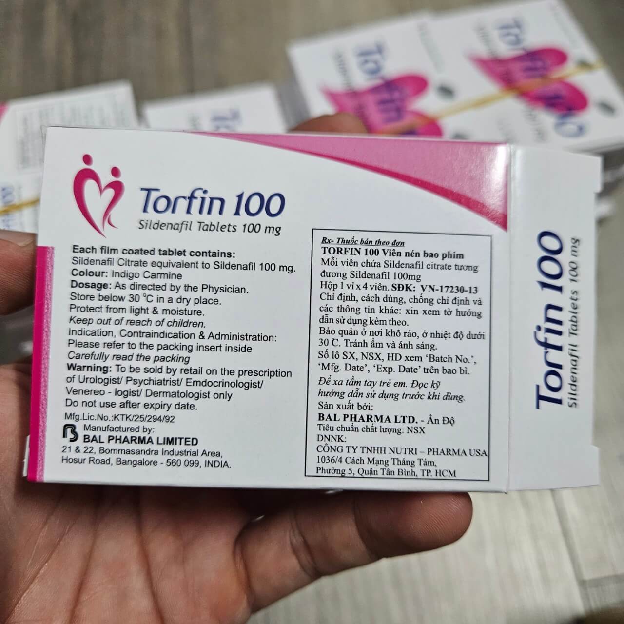 Thuốc cường dương Torfin 100mg hộp 4v